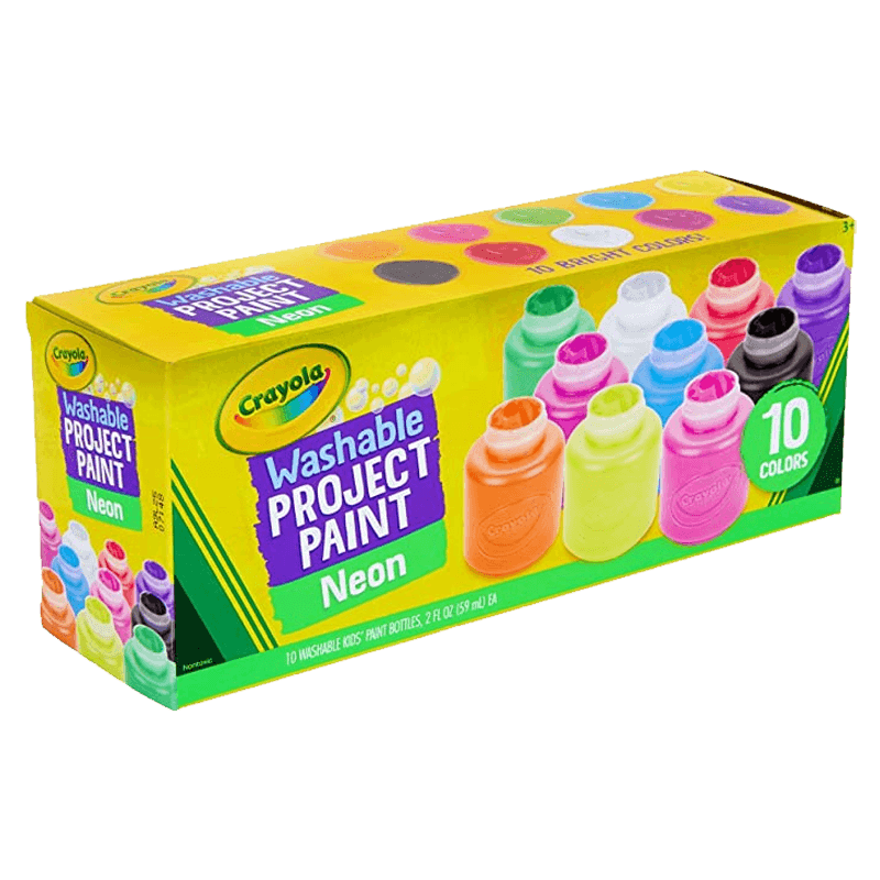 Tempera Neón Lavable Set de 10 Unidades