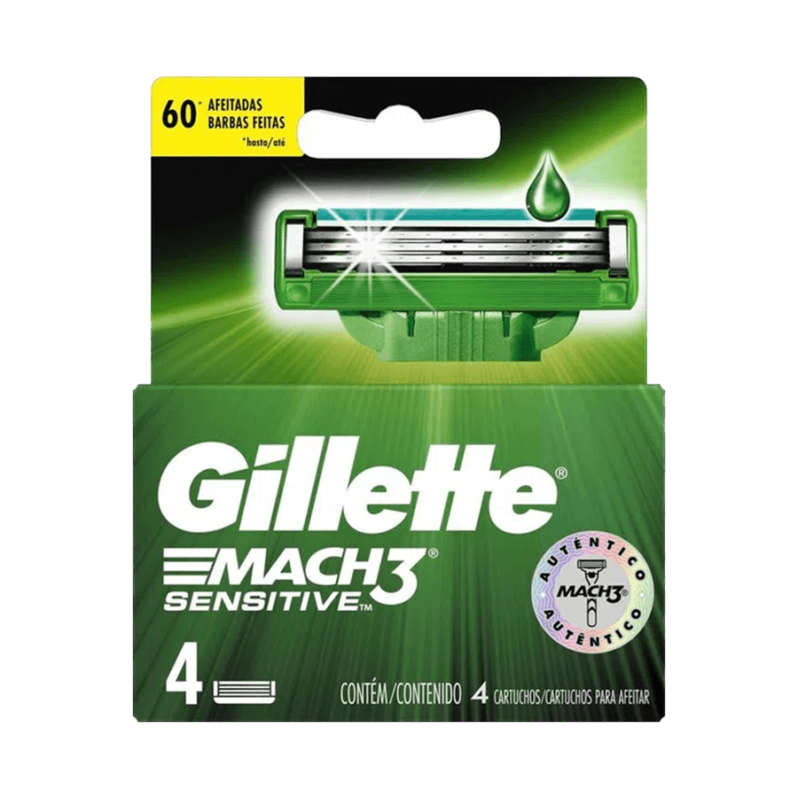 Repuesto Mach3 Sensitive Gillete 4 Hojas
