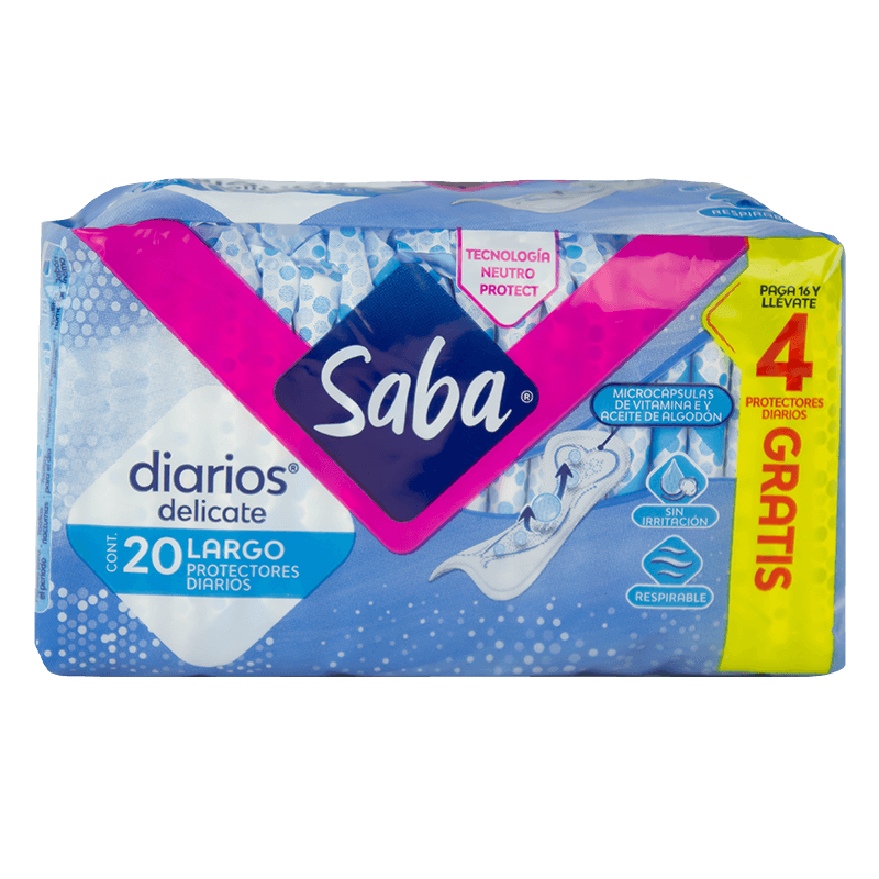 Protector Diario Saba|Largo|20 Unidades