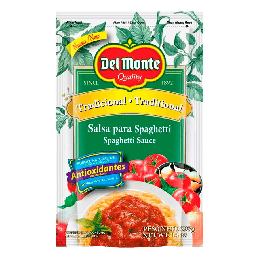 Salsa Spaguetti Tradicional Del Monte 14oz