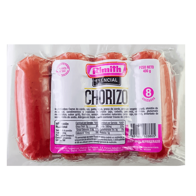 Chorizo Rimith|400g|8 Unidades