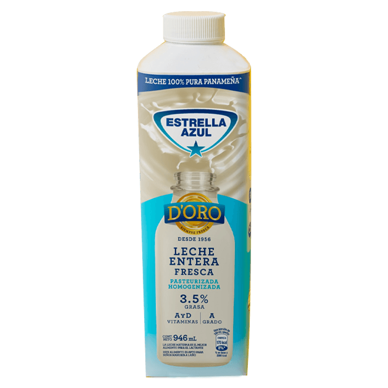 Leche Entera D'Oro|Estrella Azul|946 ml