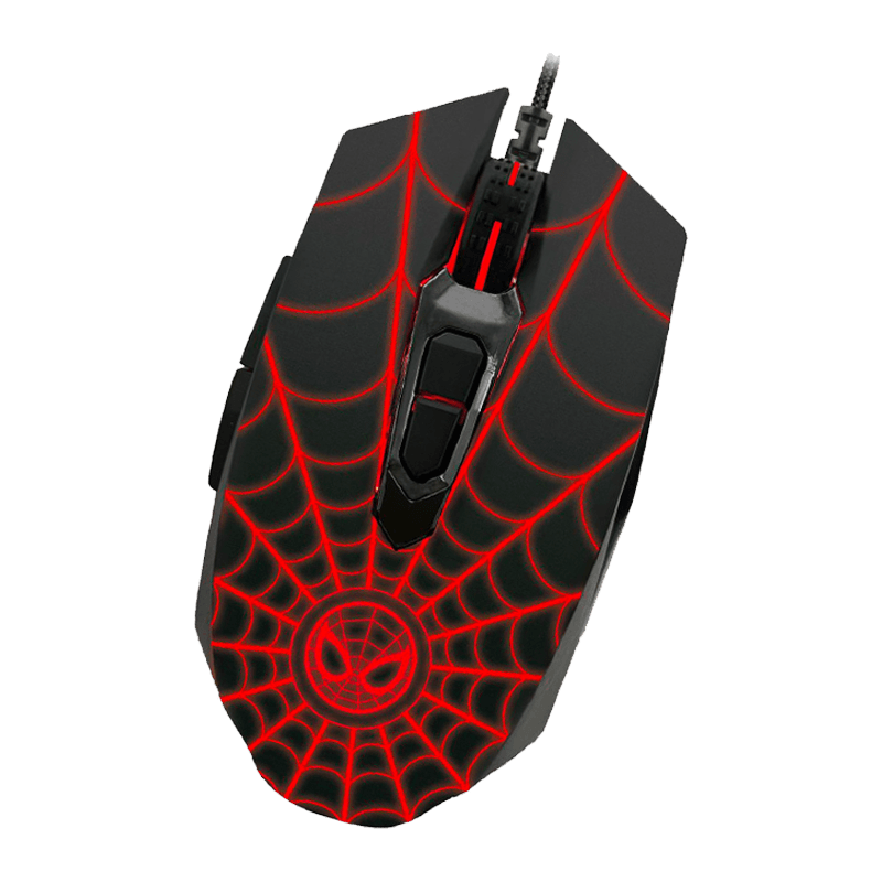 Mouse Spiderman Alámbrico Gaming de 7 Botones