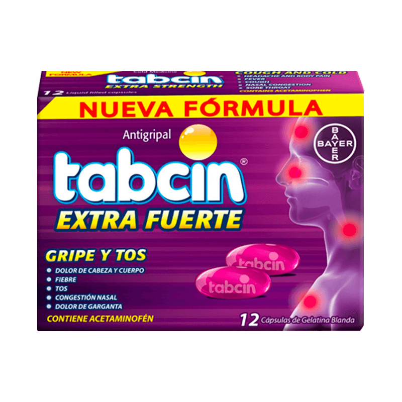 Tabcin Extra Fuerte Gripe Tos|12 GelCaps