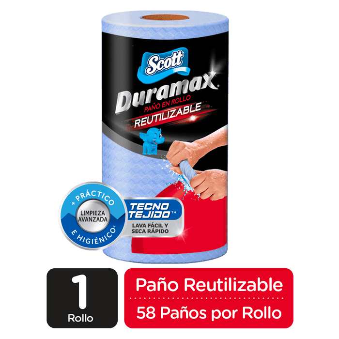 Papel Reutilizable Scott Duramax Azul|1 Rollo|58 Hojas