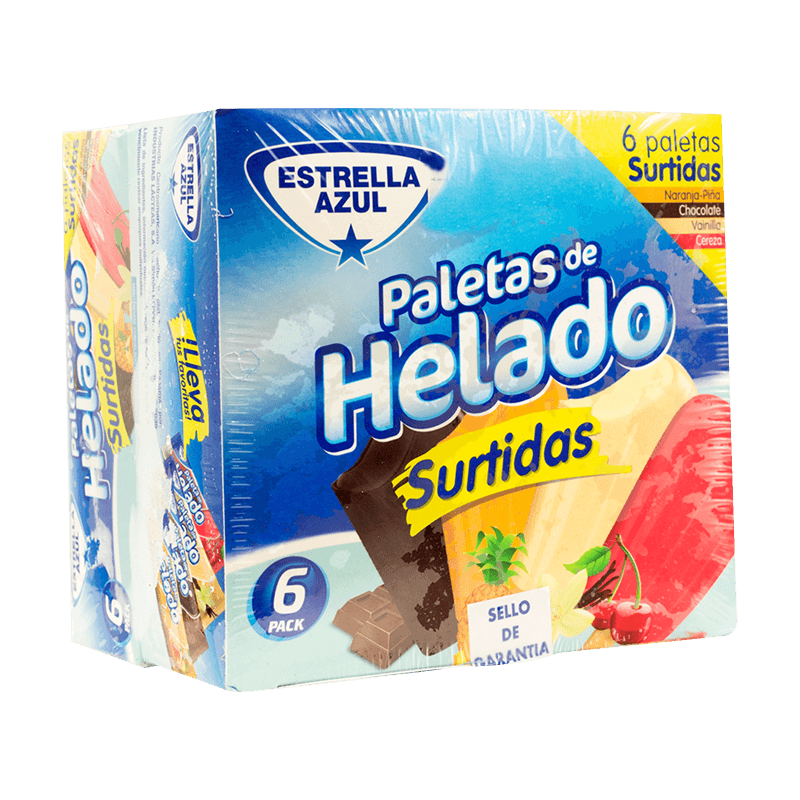 Paletas Helado Surtidas Estrella Azul|6 Pack