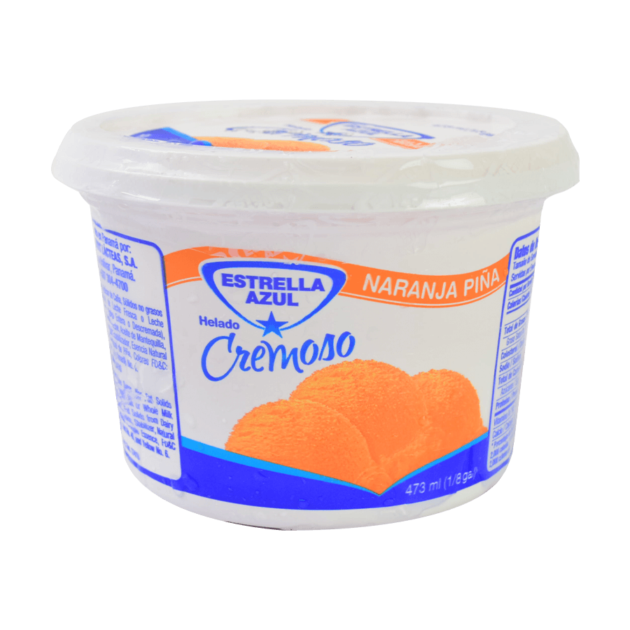 Helado Naranja Piña Estrella Azul Pinta|473ml