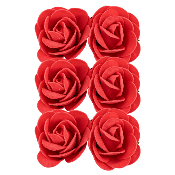 Rosas de Foami|Rojo|6 Piezas