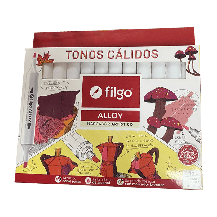 Marcador Doble Punta Filgo|12 Piezas